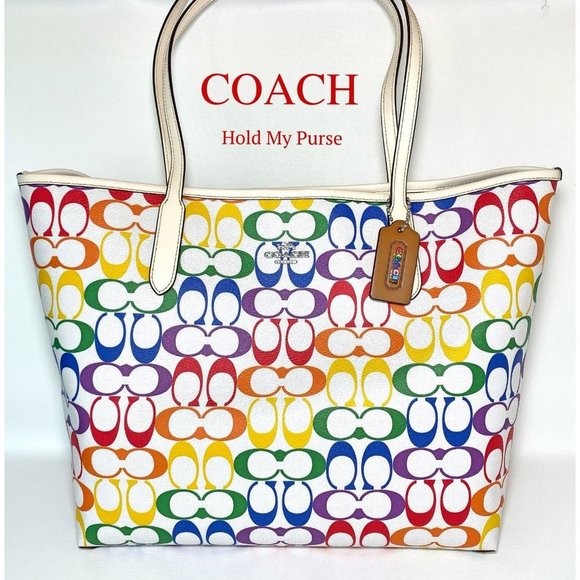 Coach | Bags | Coach Signature Rainbow City Tote Bag Nwt | Poshmark